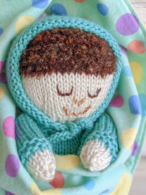 Soft Doll with Reversible Blanket Stuffed Baby Doll Play Set Knit Toys ...