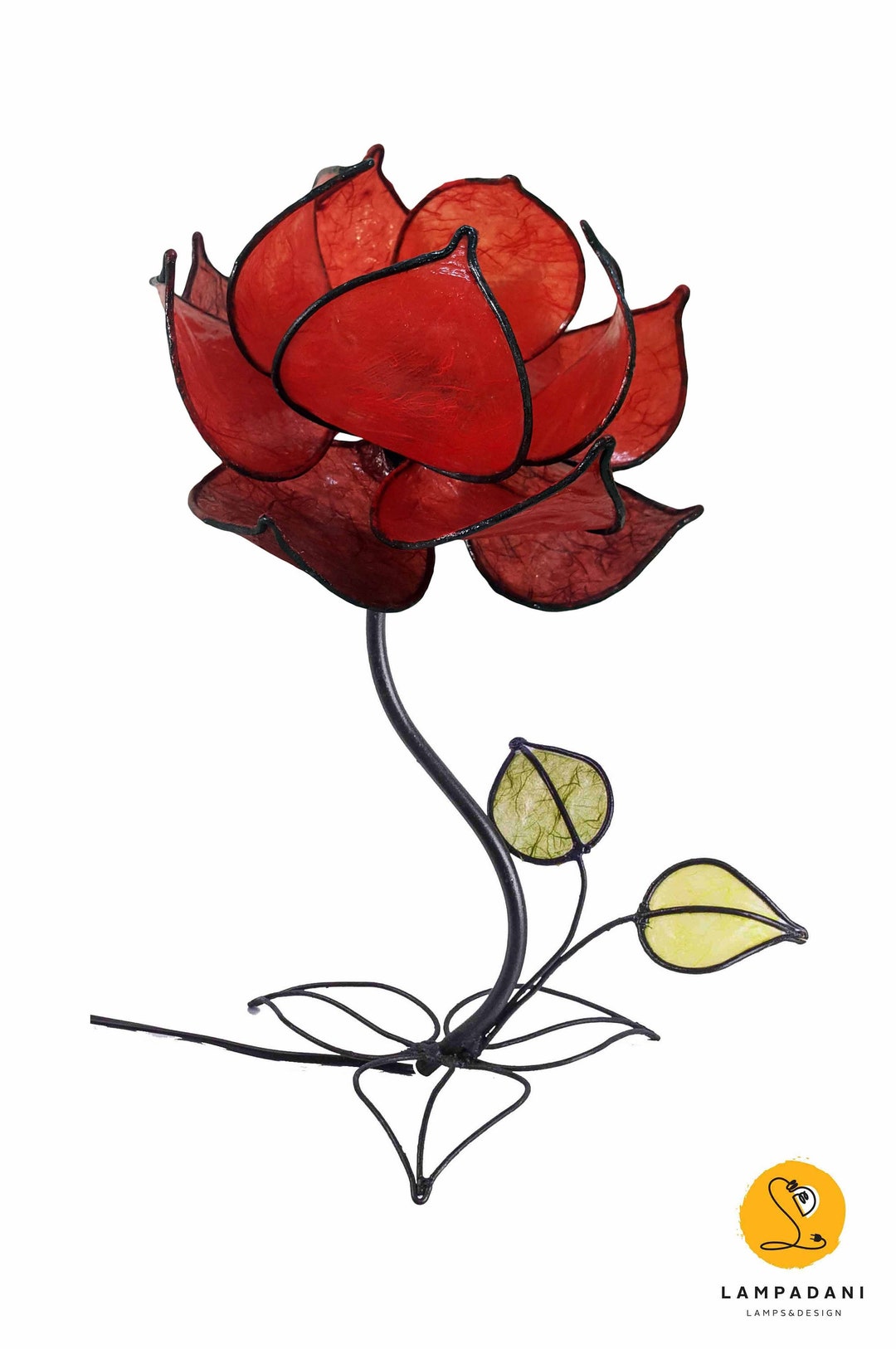Red Lotus Flower Lamp, Flower Lamp, Flower Lights, Fairy Lights, Paper ...