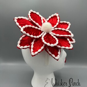 Christmas Fascinator / Red Poinsettia Headband / Holiday Headband / Red ...