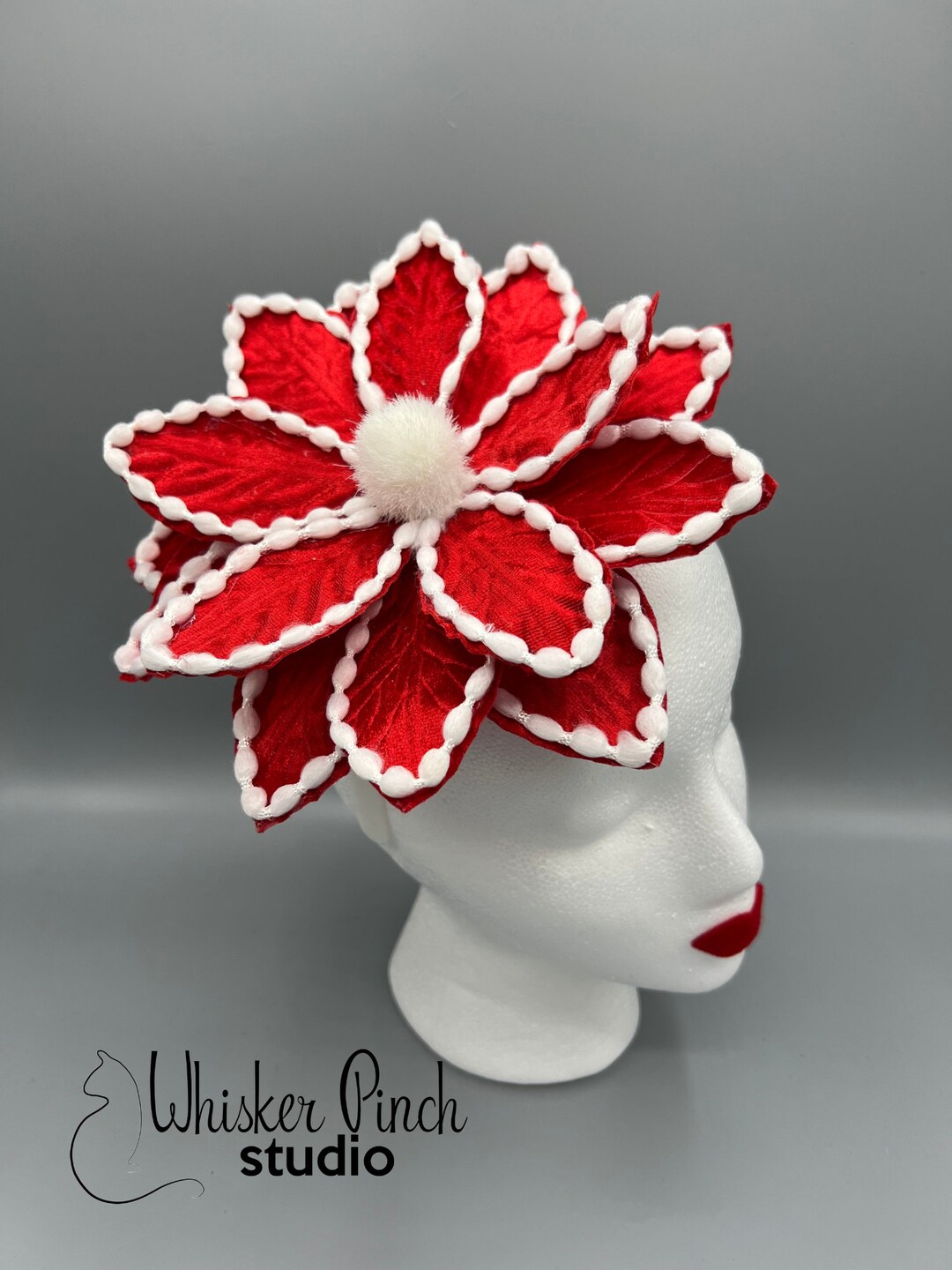 Christmas Fascinator / Red Poinsettia Headband / Holiday Headband / Red ...