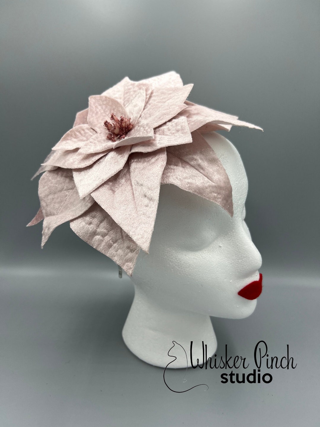 Christmas Fascinator/ Pink Poinsettia Headband / Holiday Headband ...