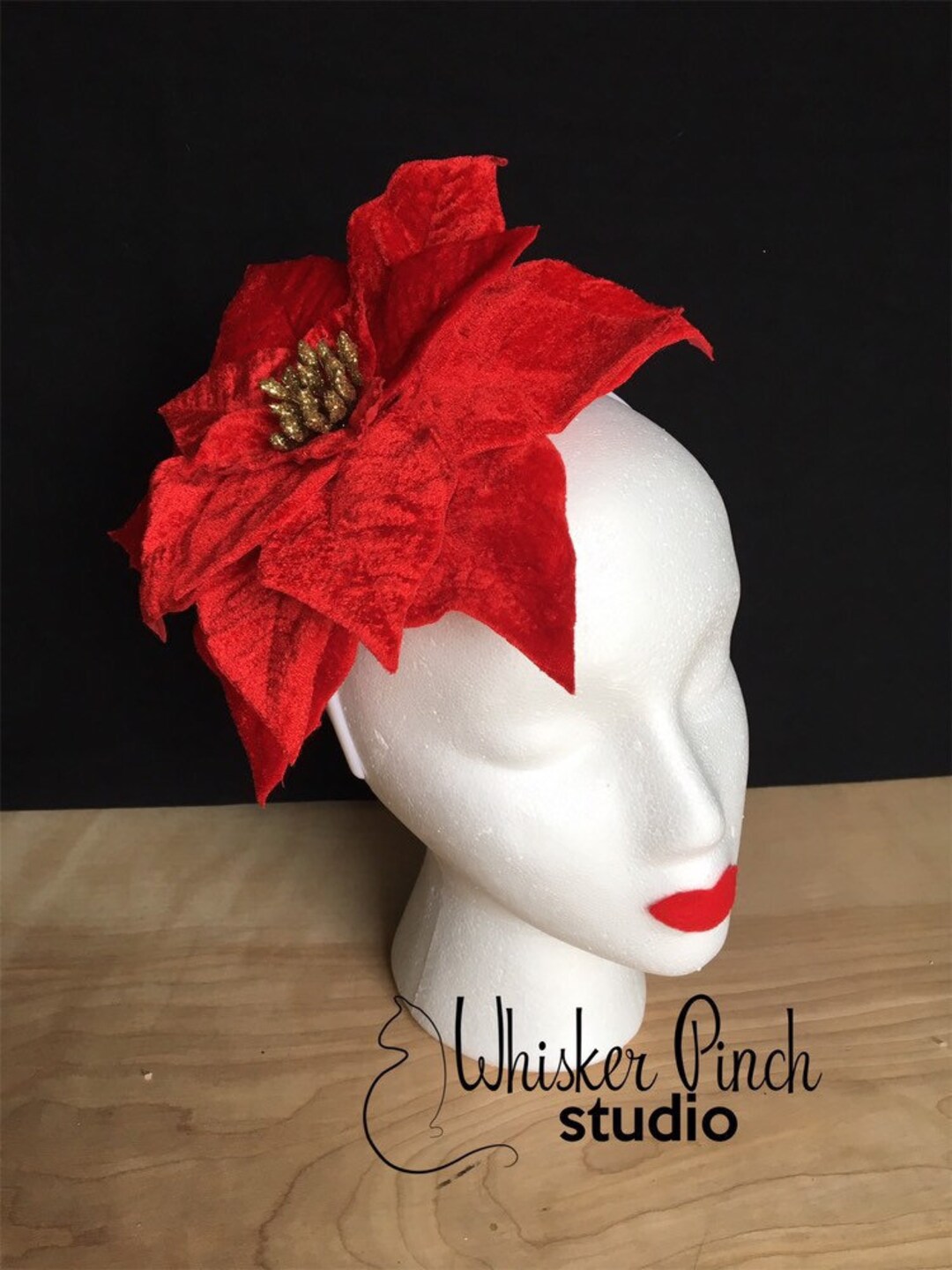 Christmas Fascinator / Red Poinsettia Headband / Holiday Headband ...