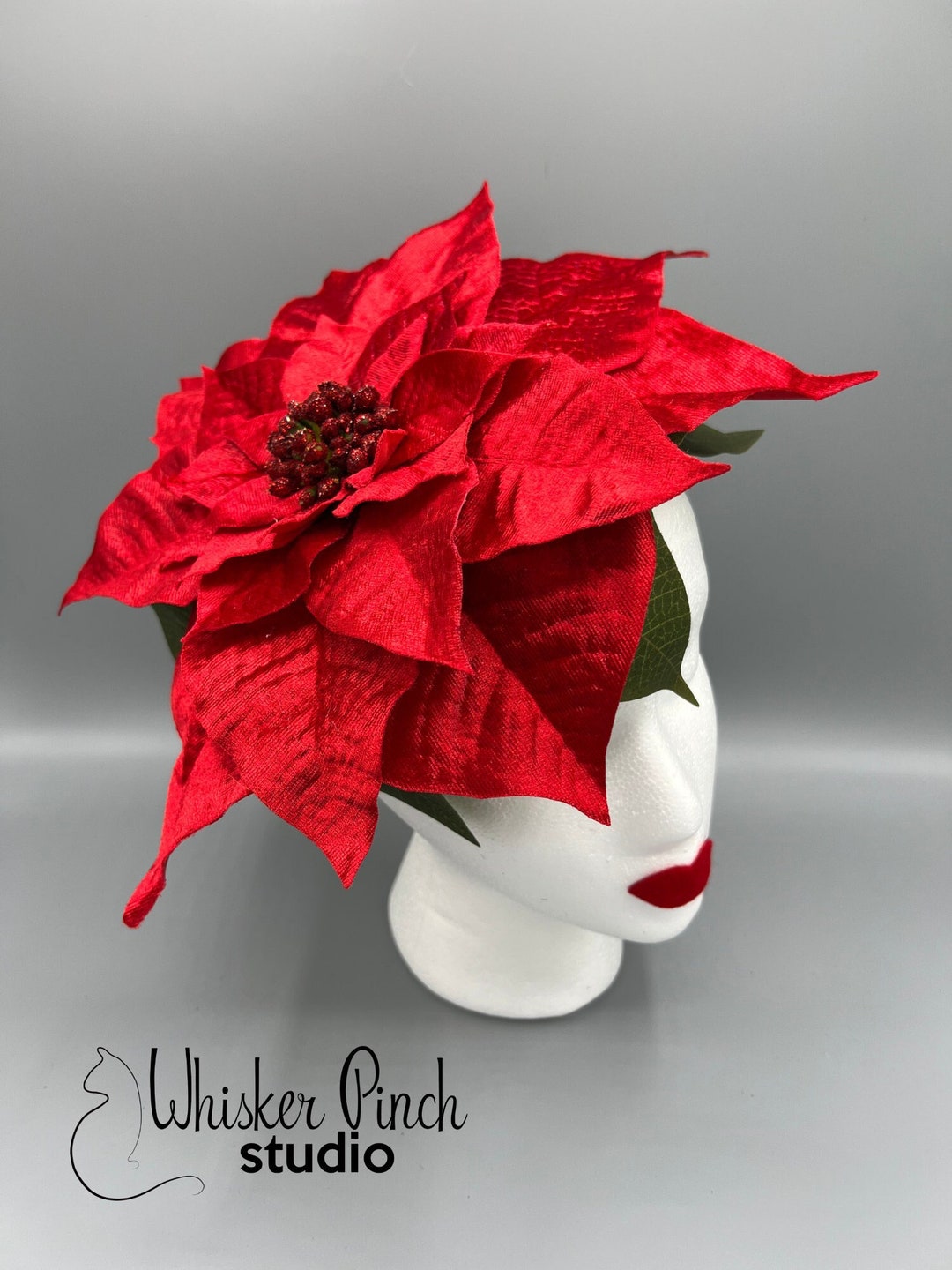 Christmas Fascinator / Red Poinsettia Headband / Holiday Headband / Red ...