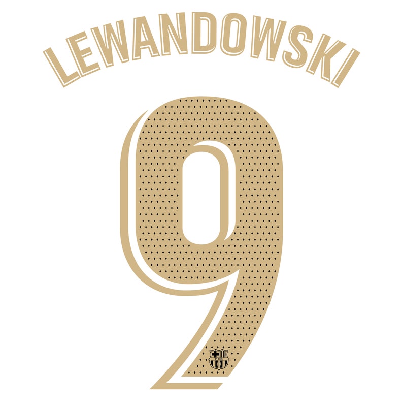 Lewandoski Name Number Barcelona Home Kit Heat Transfer - Etsy