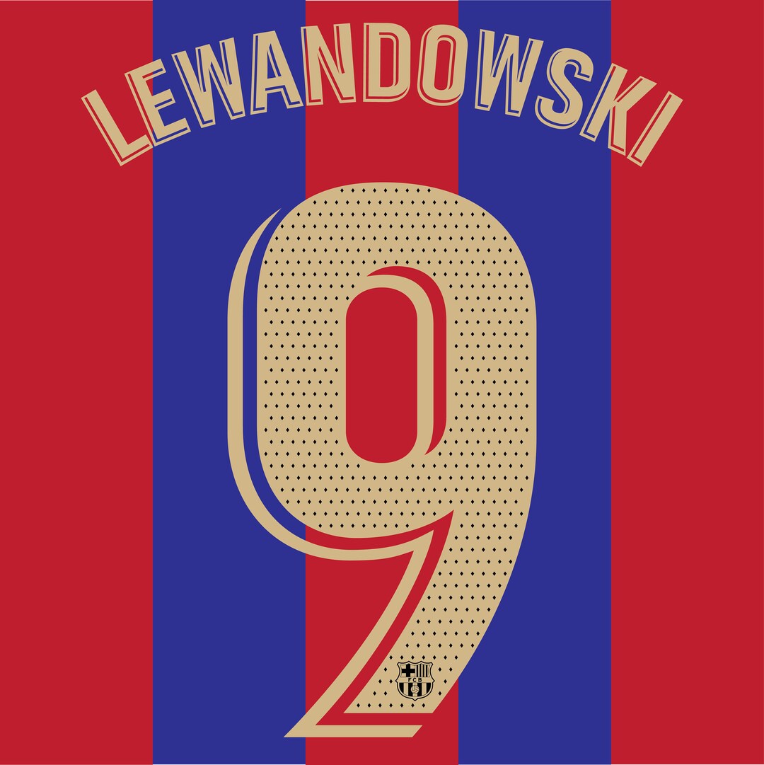 Lewandoski Name Number Barcelona Home Kit Heat Transfer - Etsy