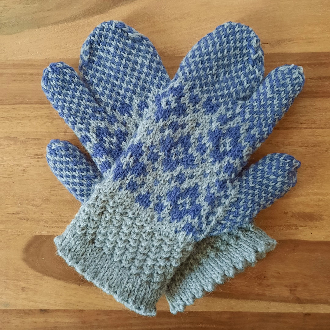READYMADE SMALL 100% Wool Trigger Mittens / STARS Design / Wool ...