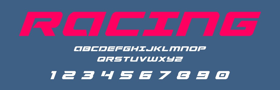 Racing Font Vector Aggressive Sportscar Fonts for Champions High ...