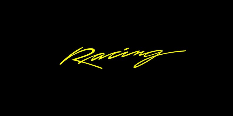 Racing Calligraphy Vector: Sportscar Decal Lettering (AI, EPS, PNG ...