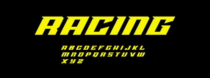 Racing Font Vector Aggressive Sportscar Fonts for Champions High ...