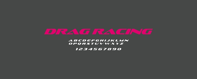 Drag Racing Vector Lettering Racer Font Alphabet. Racers Sticker Banner ...