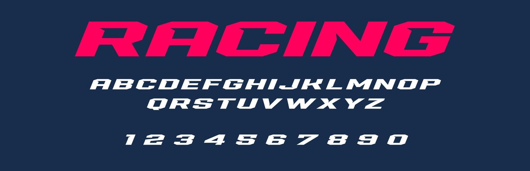 Racing Font Vector Aggressive Sportscar Fonts for Champions High ...