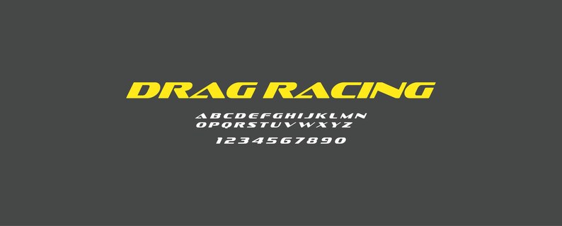 Drag Racing Vector Lettering Racer Font Alphabet. Racers Sticker Banner ...