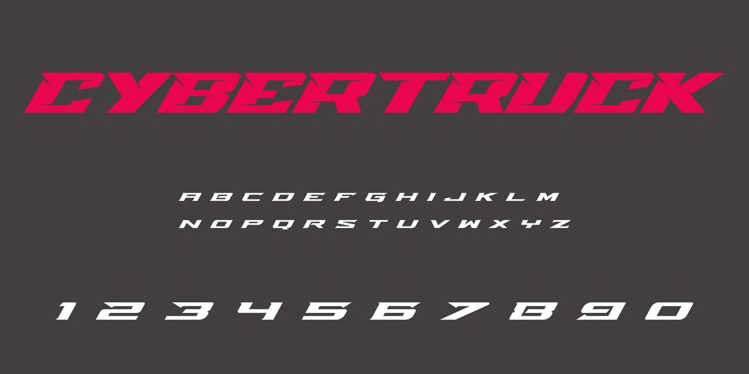 Tesla Cybertruck Font Vector Aggressive Fonts for American Monster High ...