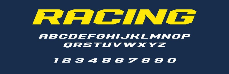 Racing Font Vector: Aggressive Sportscar Alphabet (digital Download) - Etsy