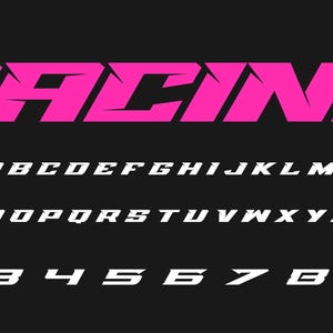 Racing Font Vector Aggressive Sportscar Fonts for Champions High ...