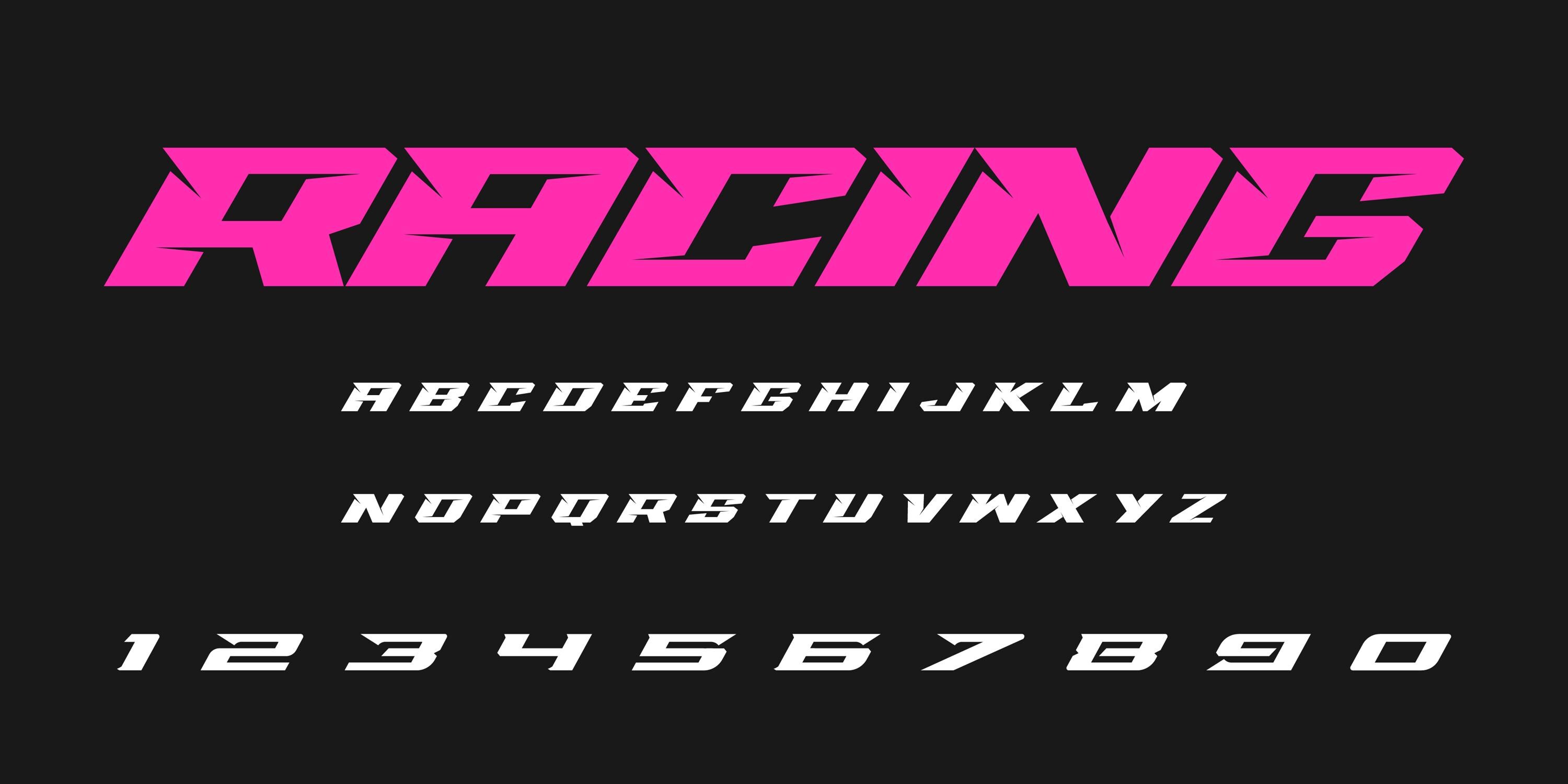 Racing Font Vector Aggressive Sportscar Fonts for Champions High ...