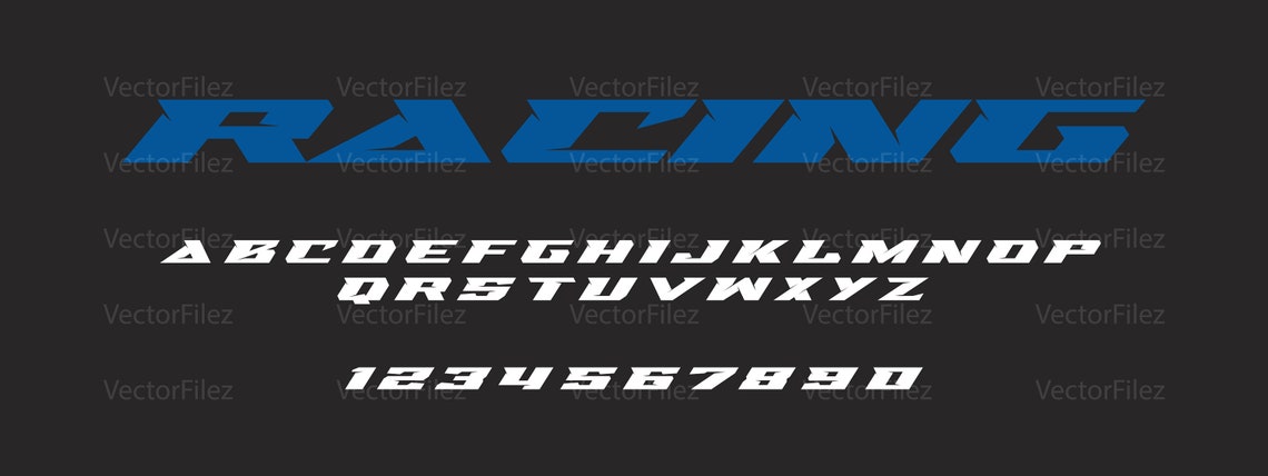 Racing Font Vector: Aggressive Sportscar Alphabet (digital Download) - Etsy