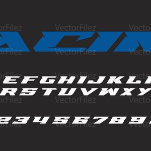 Racing Font Vector: Aggressive Sportscar Alphabet (digital Download) - Etsy