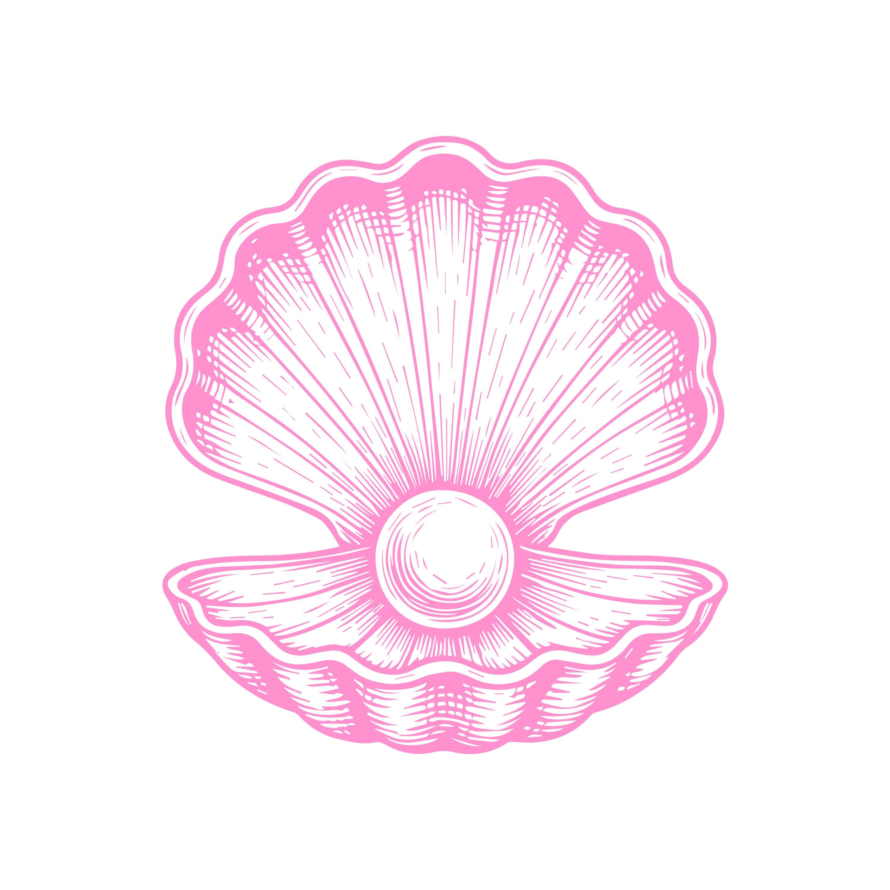 Sea Shell With Pearl Vector | Coastal Clipart | Beach Seashell ...