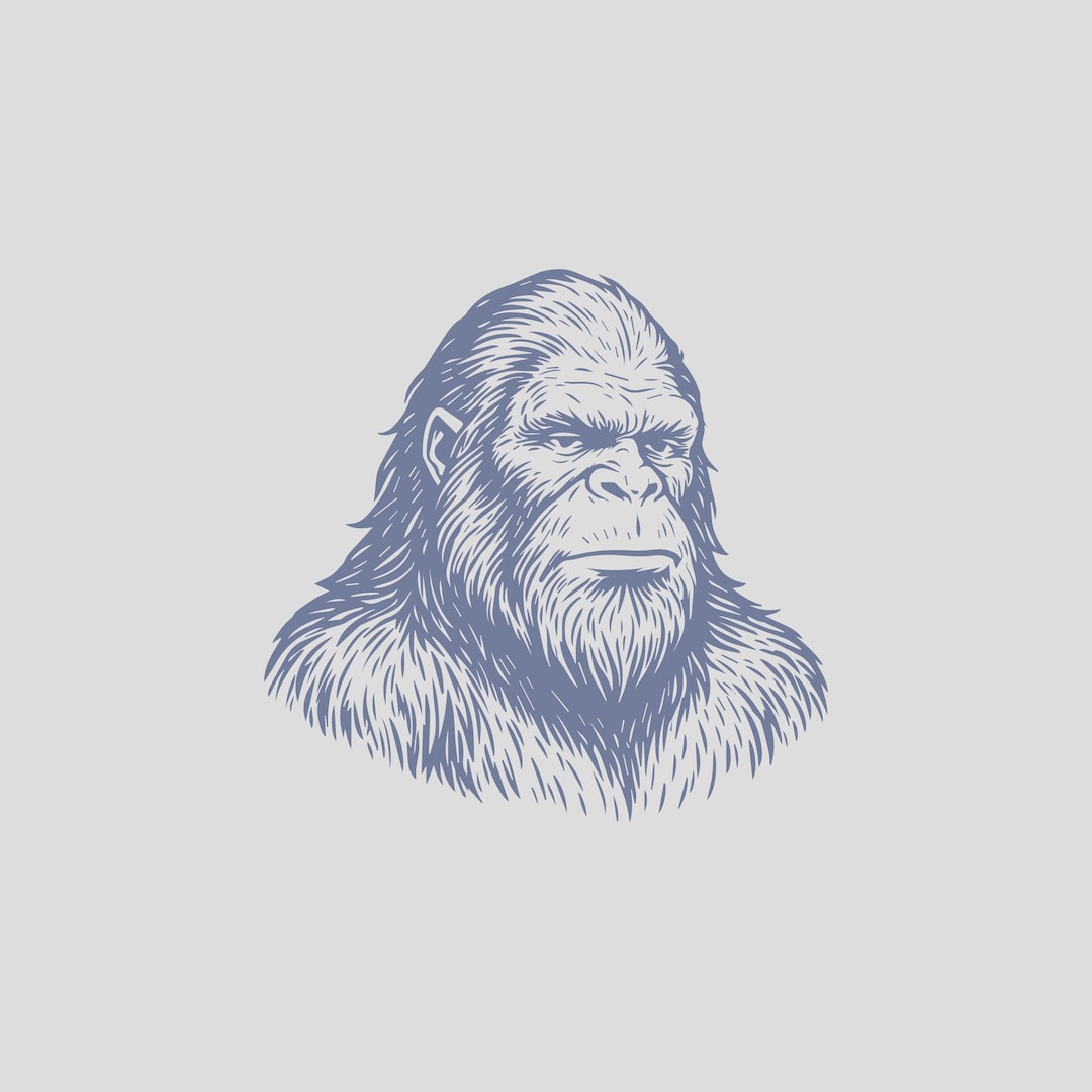 Sasquatch Portrait Vector Drawing | Bigfoot Clipart | EPS PNG AI Files ...