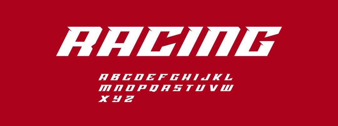 Racing Font Vector Aggressive Sportscar Fonts for Champions High ...