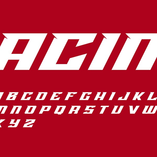 Racing Vector Font - Etsy