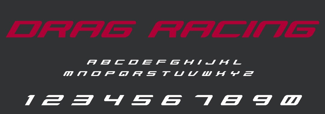 Alfabeto de fuente de letras vectoriales Drag Racing. Fuentes de ...