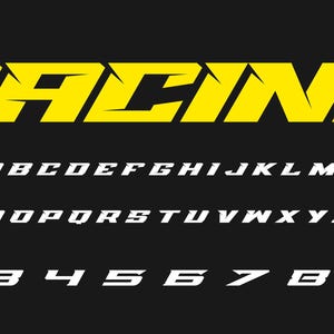 Racing Font Vector Aggressive Sportscar Fonts for Champions High ...