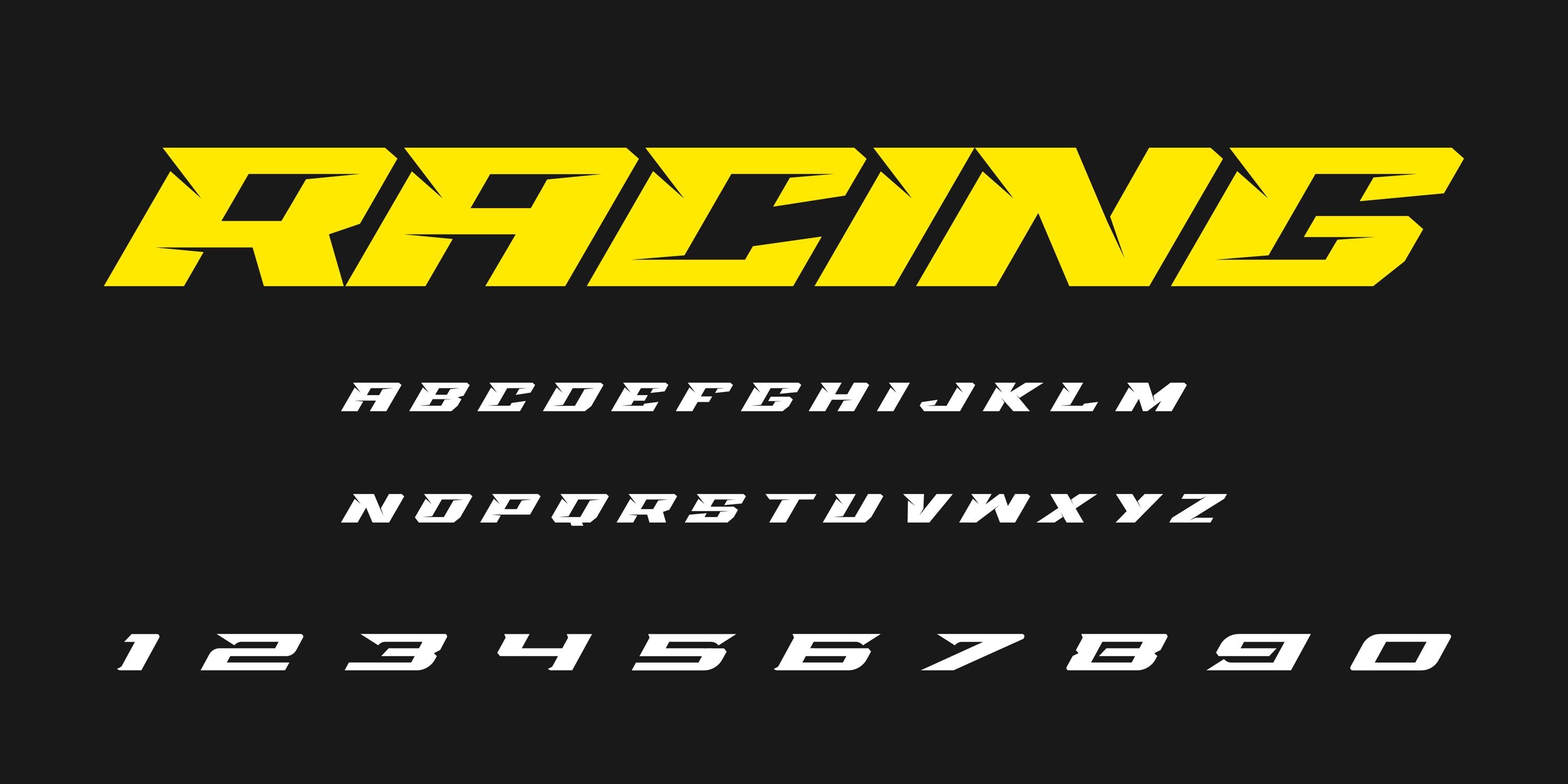 Racing Font Vector Aggressive Sportscar Fonts for Champions High ...