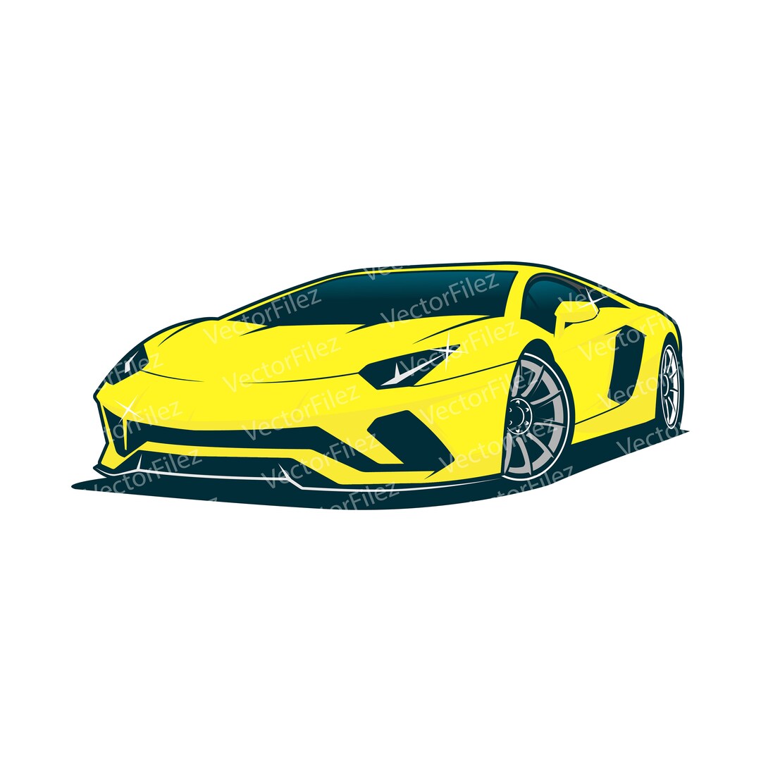 Lamborghini Aventador Vector: Yellow Sportscar Design (PNG, EPS) - Etsy
