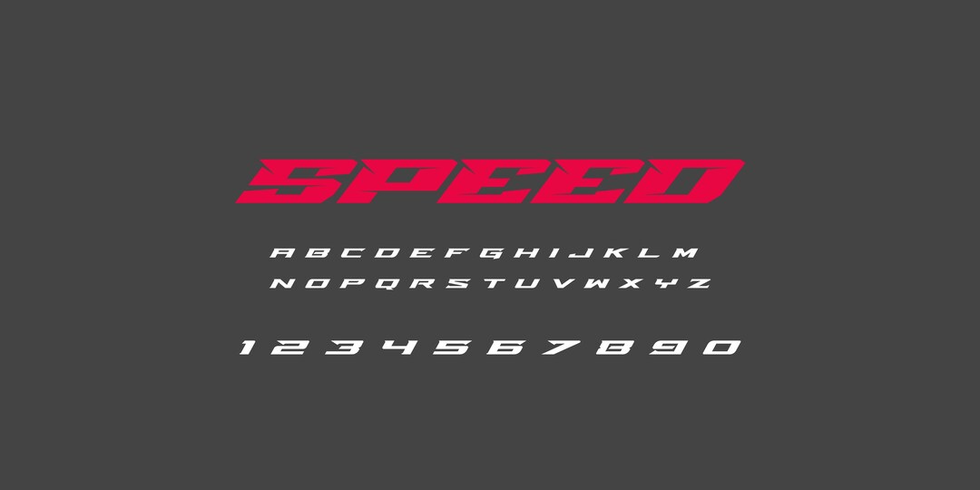 Speed Font Vector Lettering Red Sportscar Fonts for Champions High ...