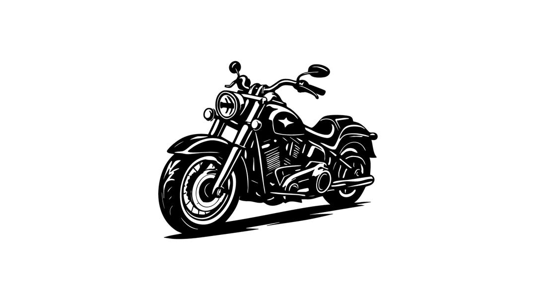 Harley Davidson Fatboy SVG Vector Black Motorcycle PNG EPS Sticker T ...