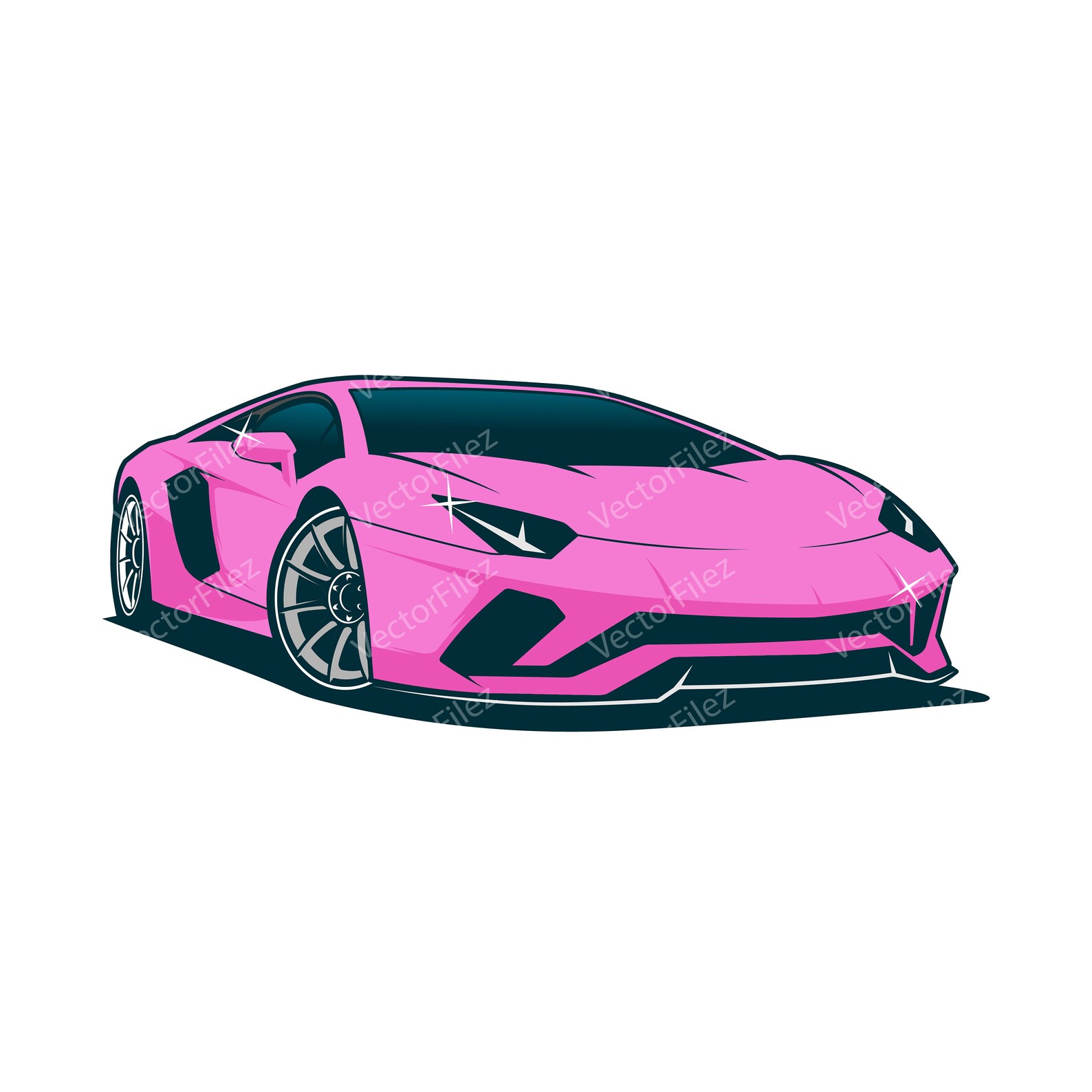 Pink Lamborghini Aventador Vector Art: PNG EPS (digital Download) - Etsy
