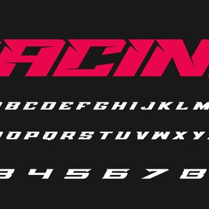 Racing Font Vector Aggressive Sportscar Fonts for Champions High ...