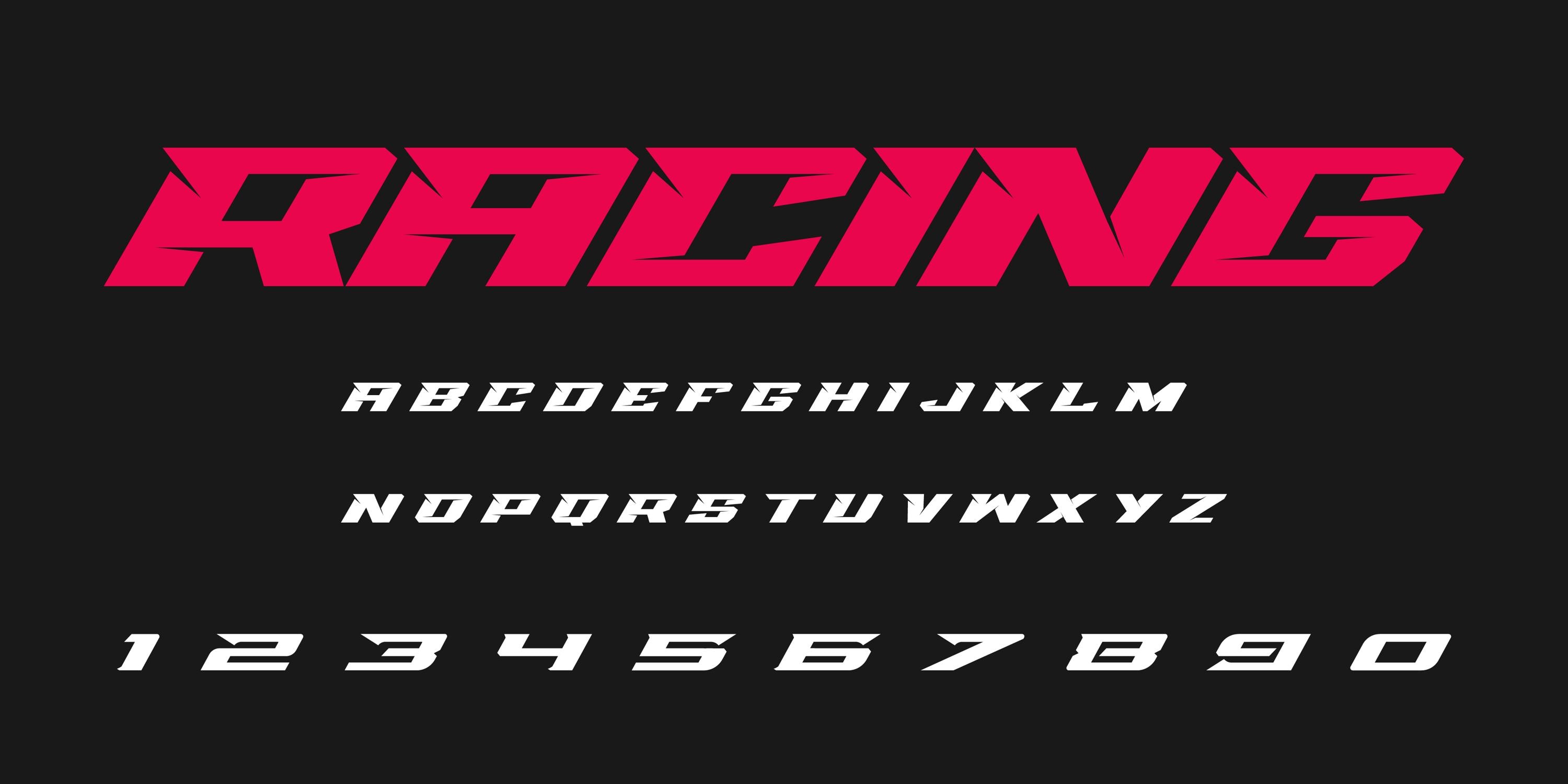 Racing Font Vector Aggressive Sportscar Fonts for Champions High ...