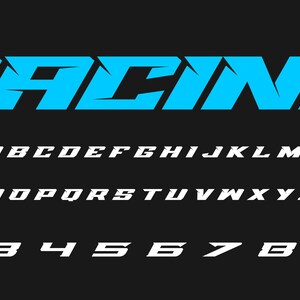 Racing Font Vector Aggressive Sportscar Fonts for Champions High ...