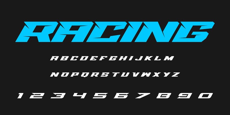 Racing Font Vector Aggressive Sportscar Fonts for Champions High ...