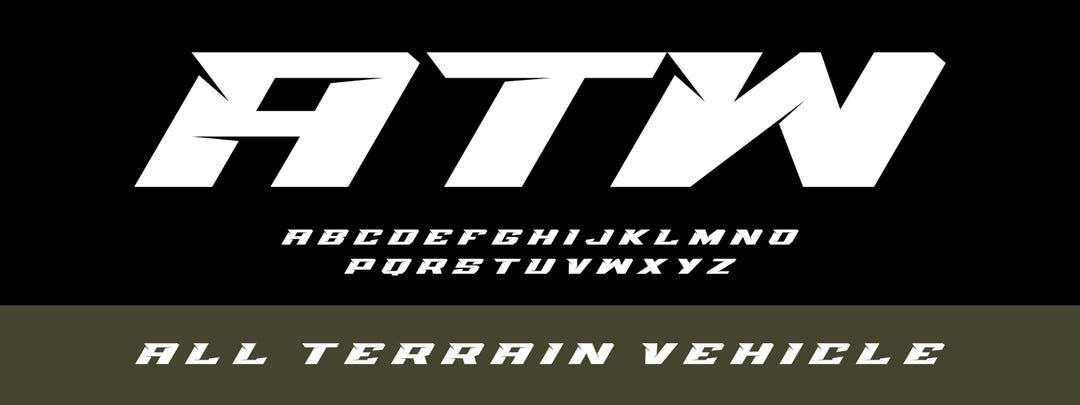 ATW All Terrain Vehicle Font OTF Format and Vector: off Road Decals ...