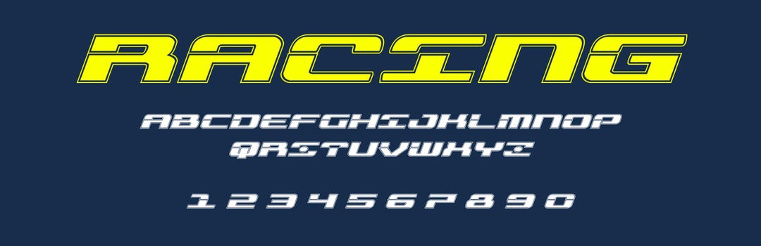 Racing Font Vector Aggressive Sportscar Fonts for Champions High ...
