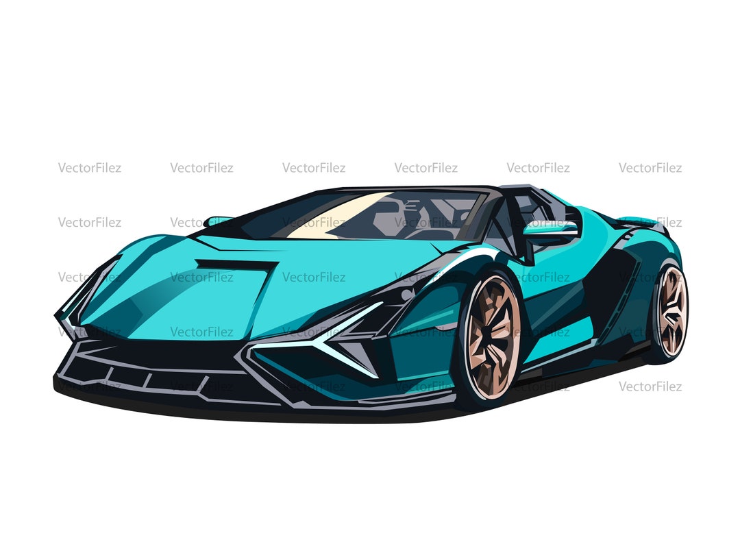 Lamborghini Sian Vector Blue Luxury Sportscar PNG EPS Sticker T Shirt ...