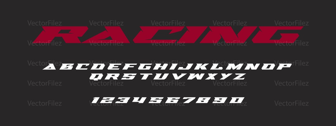 Racing Font Vector: Aggressive Sportscar Alphabet (digital Download) - Etsy