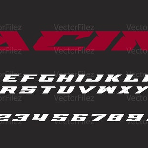 Racing Font Vector: Aggressive Sportscar Alphabet (digital Download) - Etsy