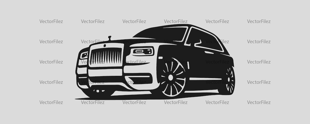 Rolls Royce Cullinan SVG Vector Black Luxury Car PNG EPS Sticker T ...