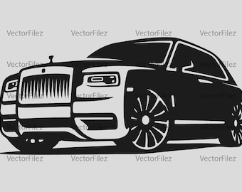 Rolls Royce Wraith SVG Vector Black Luxury Car PNG EPS Sticker T Shirt ...