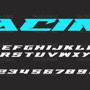 Racing Font Vector: Aggressive Sportscar Alphabet (digital Download) - Etsy