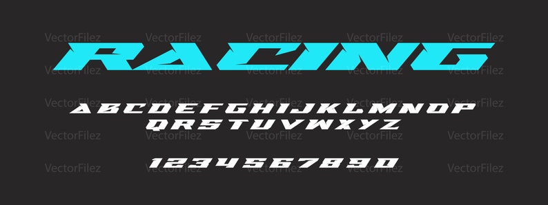 Racing Font Vector: Aggressive Sportscar Alphabet (digital Download) - Etsy