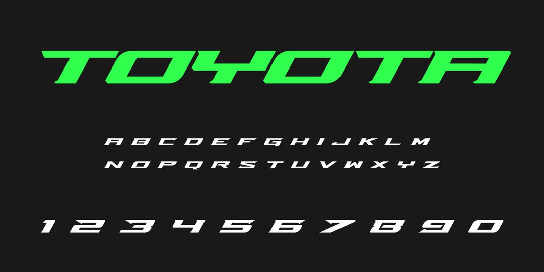 Toyota Font Vector Aggressive Sportscar Fonts for Champions High ...
