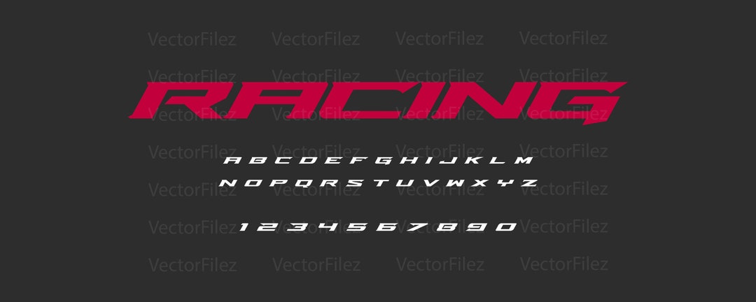 Racing Font Vector: Aggressive Sportscar Alphabet (digital Download) - Etsy