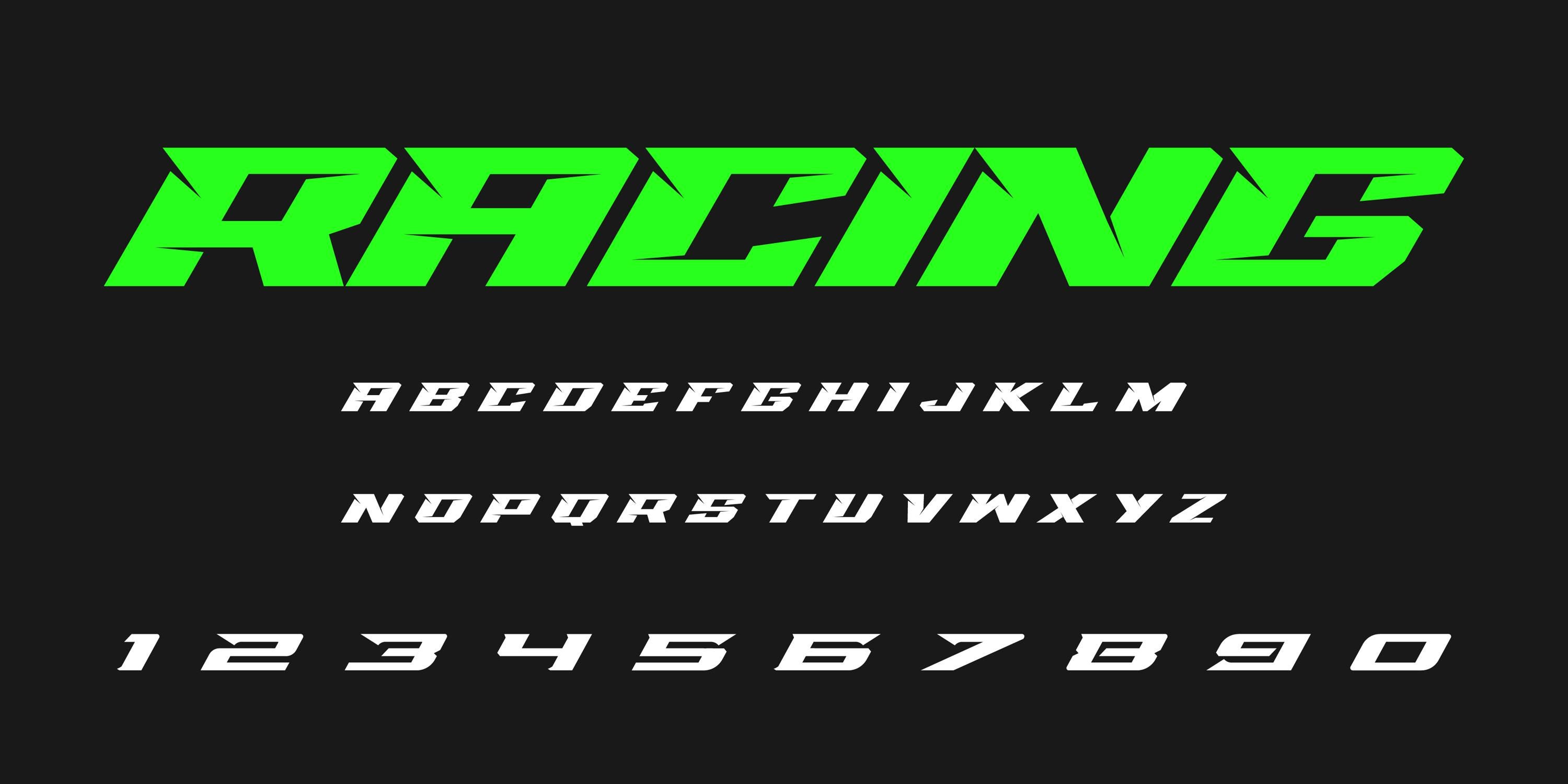 Racing Font Vector Aggressive Sportscar Fonts for Champions High ...