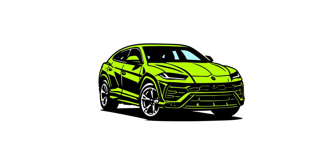 Lamborghini Urus Vector Green Luxury Sportscar PNG EPS Sticker T Shirt ...